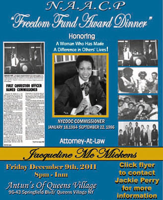 Flyer for Dec. 9, 2011 NAACP Fete Honoring Jackie McMickens